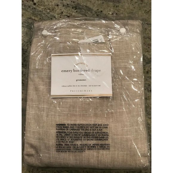 Pottery Barn | Other | Pottery Barn Emery Border Linencotton Grommet ...
